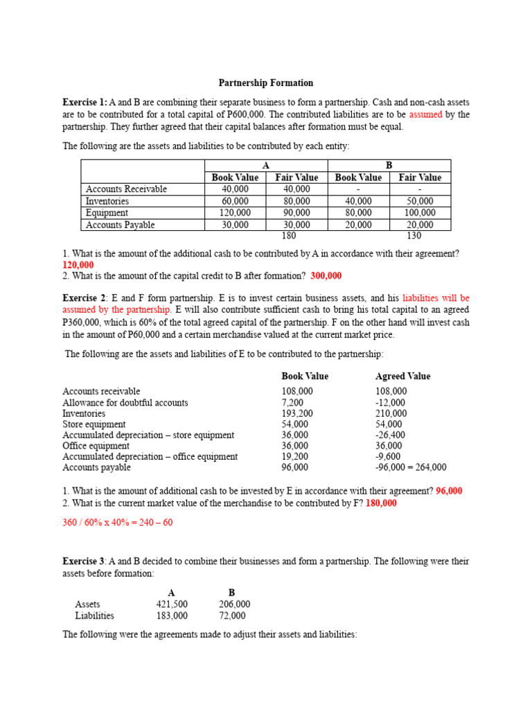 Partnership Formation and Operation Solman | PDF | Book Value | Economies