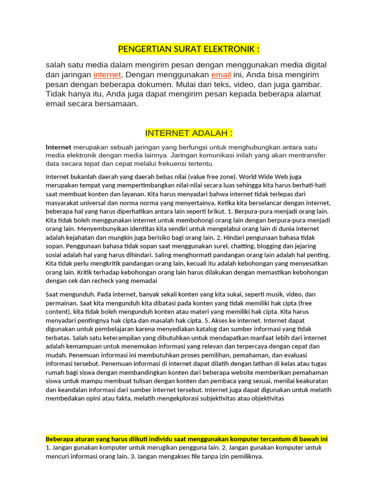 Pengertian dan Manfaat Surat Elektronik | PDF