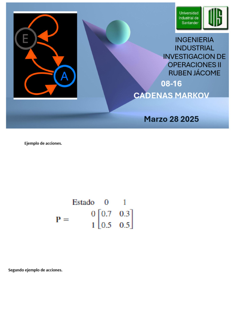 Io2 Markov0102 20250328 | PDF | Matemáticas Aplicadas | Animales y humanos