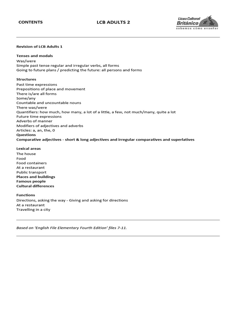 Contents LCB Adults 2 - 2021 | PDF