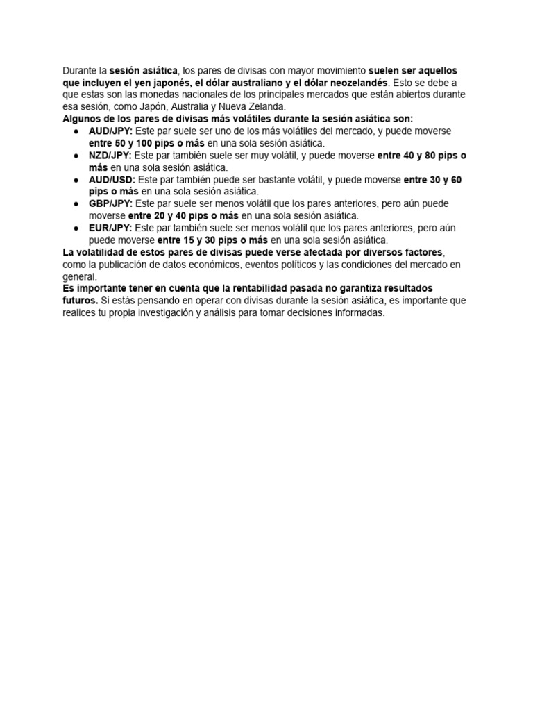Cuáles Son Los Pares de Divisas Que Más Se Mueven ... | PDF
