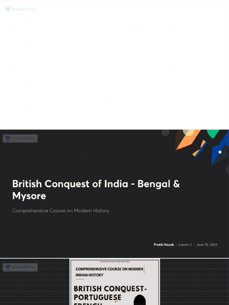 British Conquest of India Bengal Mysore With Anno | PDF