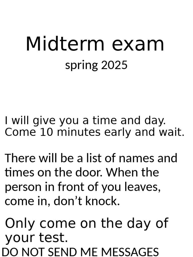 Midterm Exam Instructions 2025 | PDF