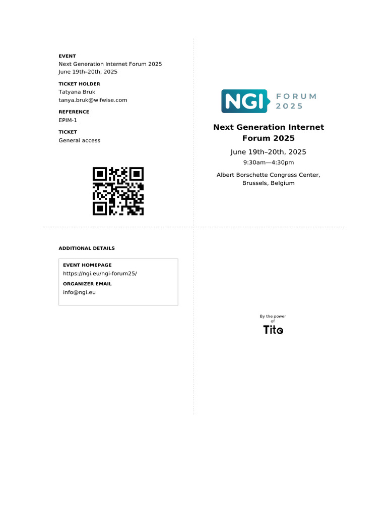 Ngi Ngi Forum 2025 Ticket EPIM 1 | PDF