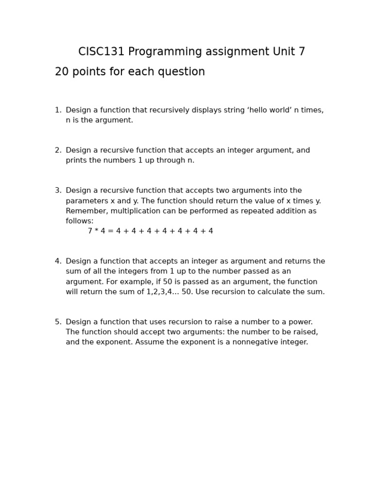 Programming Assignment Unit7 | PDF