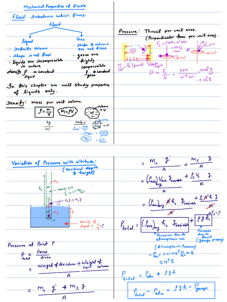 Fluids mechanics complete (2) | PDF | Pressure | Buoyancy