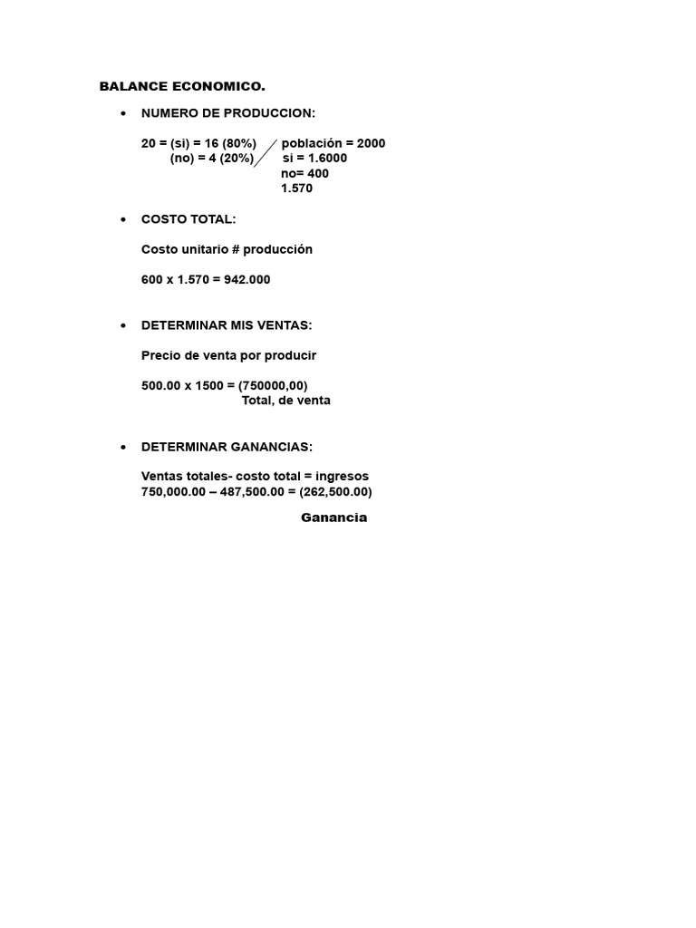 Balance Economico (1) | PDF