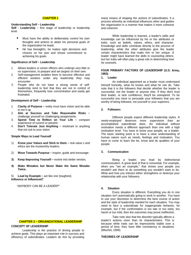 CHAPTER 1.docx cflm review | PDF | Leadership | Power (Social And Political)
