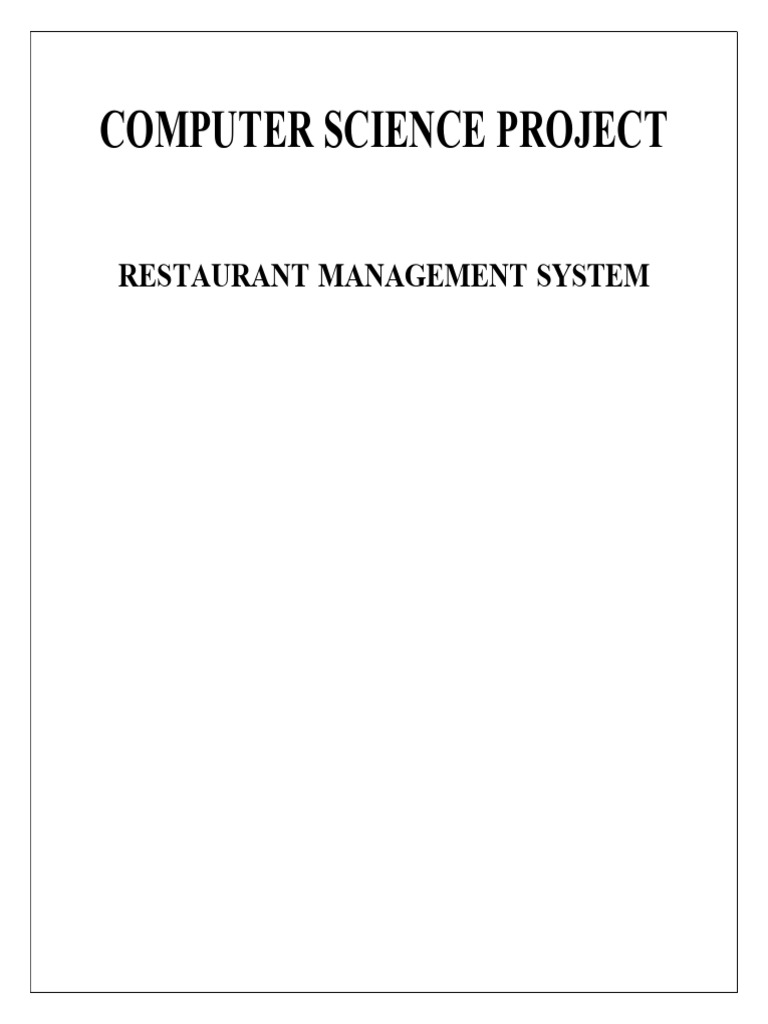 restaurant Management system | PDF | Databases | Usability