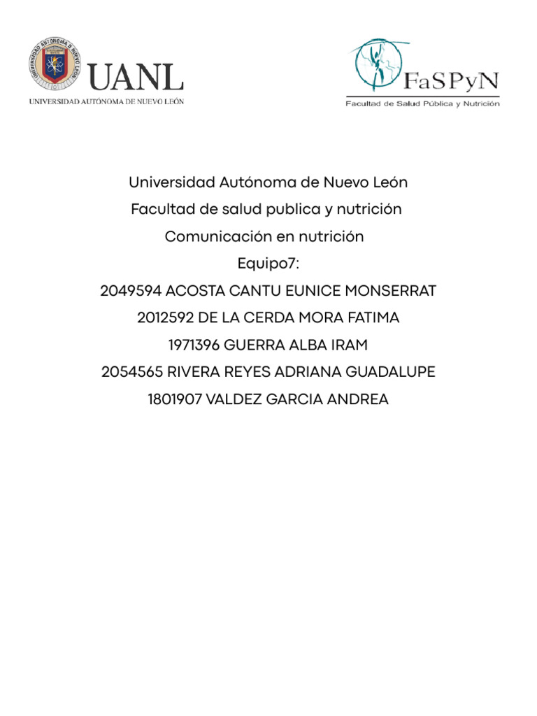 Ev3 Eq7 | PDF | Alimentos | Nutrición
