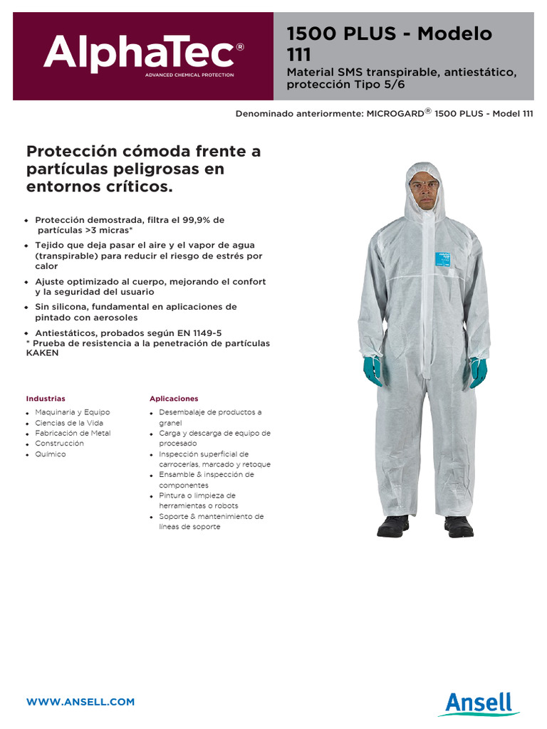 Alphatec 1500 Plus Model 111 - Pds - Es | PDF | Química | Materiales