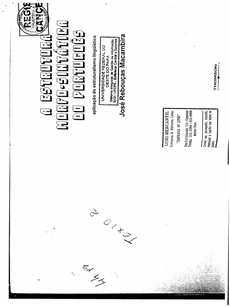 A Estrutura Morfossintática Do Português (1) | PDF