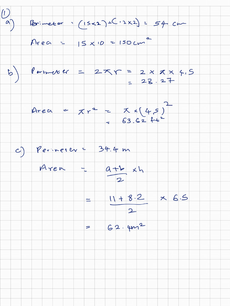 Area and Perimeter of Composite Shapes Handout | PDF