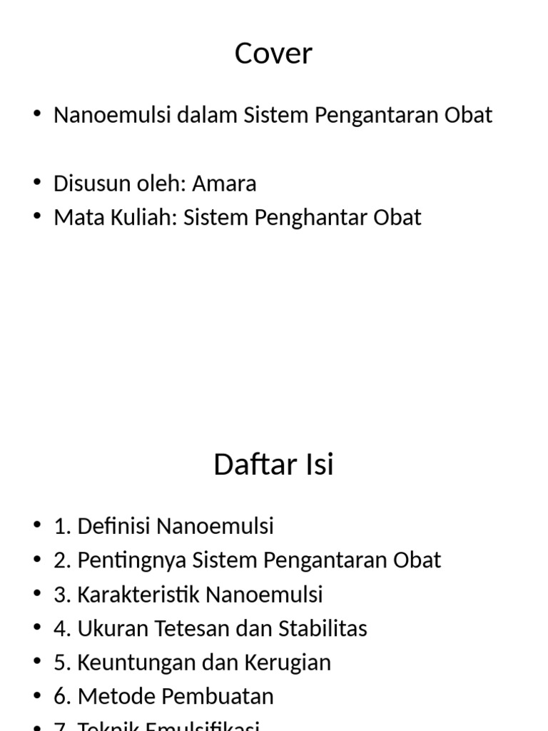 Nanoemulsi 16 Slide | PDF