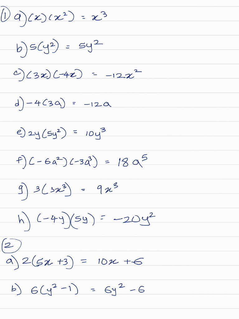Multiplying Polynomial by A Monomial Handout | PDF