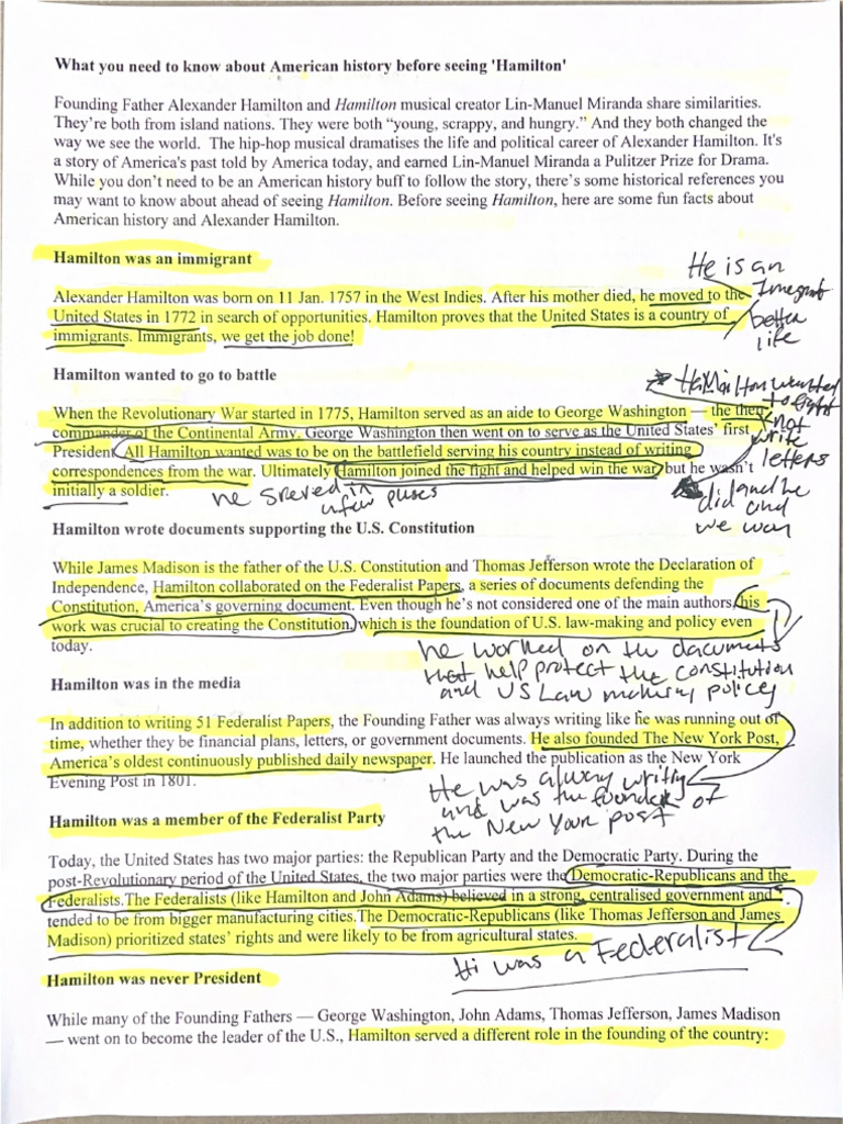 Hamilton Annotation | PDF