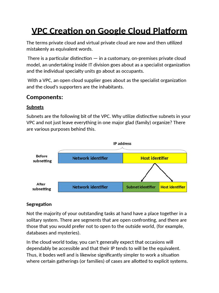 VPC Creation On Google Cloud Platform | PDF | Cloud Computing | Ip Address