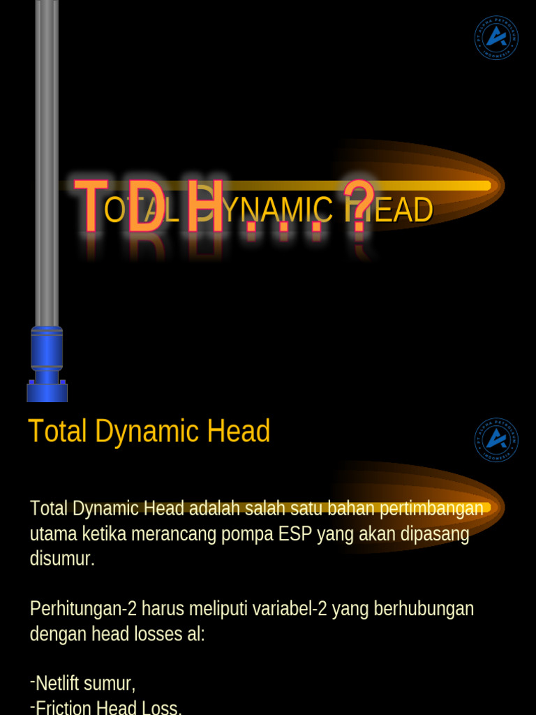 TDH Total Dynamic Head - Bahasa | PDF | Lift (Force) | Pressure