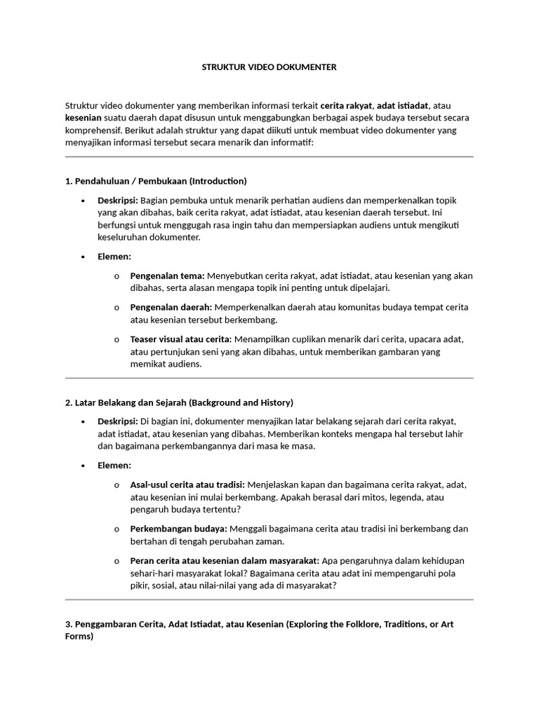 Struktur Video Dokumenter P5 | PDF