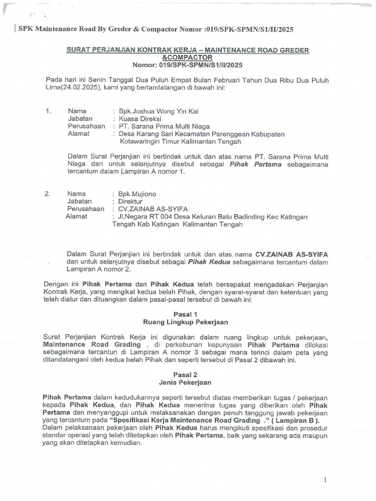 SPK 019 Road Grading CR CV Zas s1 | PDF