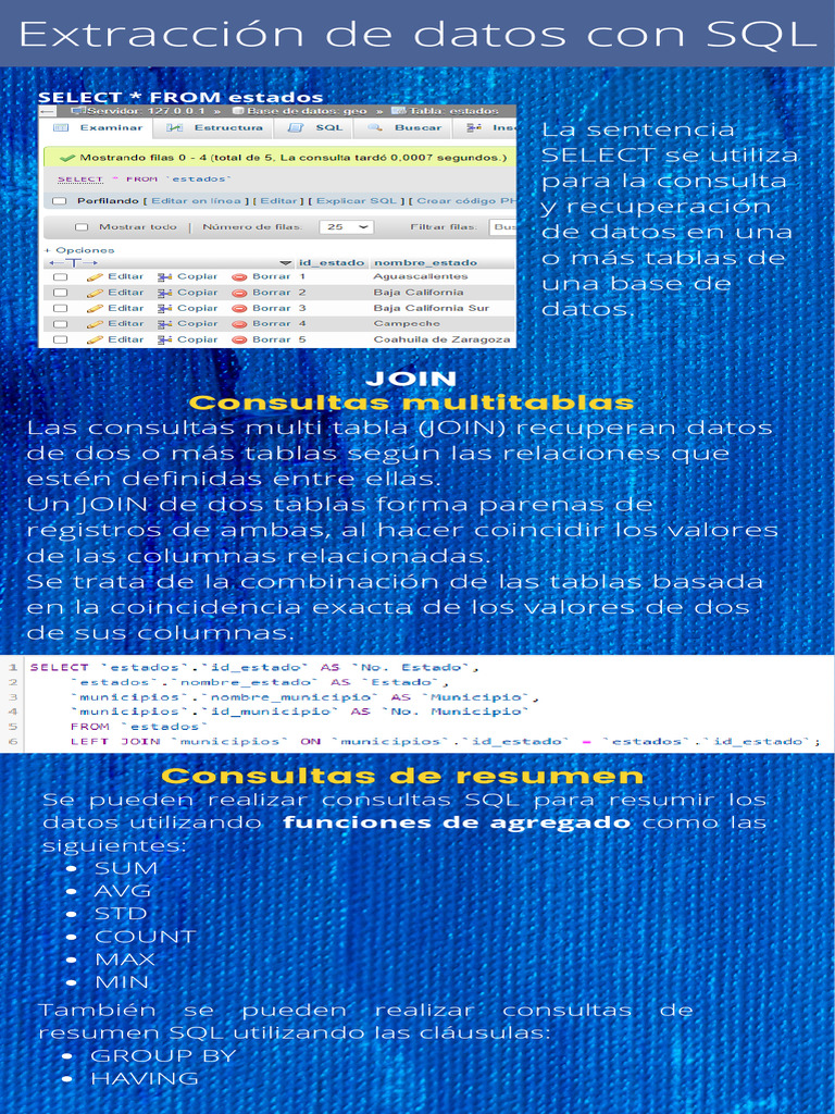 Infografía T6 - Extracción de Datos Con SQL | PDF