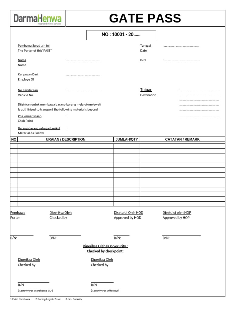 03. Bsc-whs-Form-xx- Form Gate Pass (1) - Copy | PDF