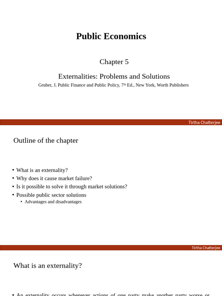 Public Economics - Chapter 5 | PDF | Externality | Subsidy