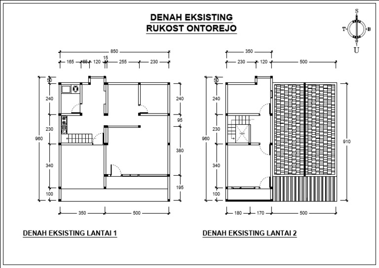 Denah Eksisting Rukost Ontorejo | PDF