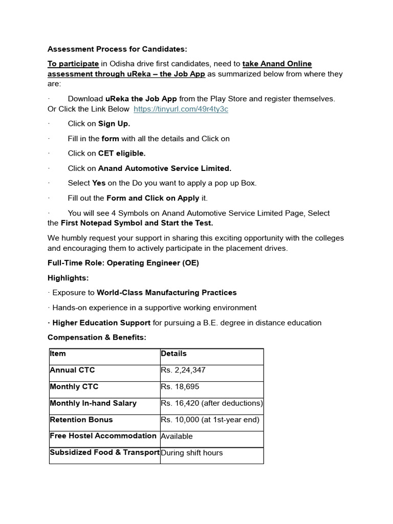 ANAND - GROUP - Assessment Process For Candidates | PDF
