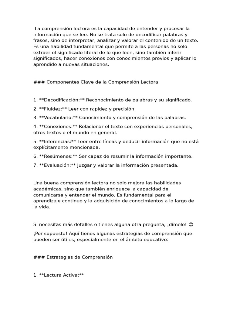 Comprensión Lectora | PDF | Comprensión lectora | Neurociencia