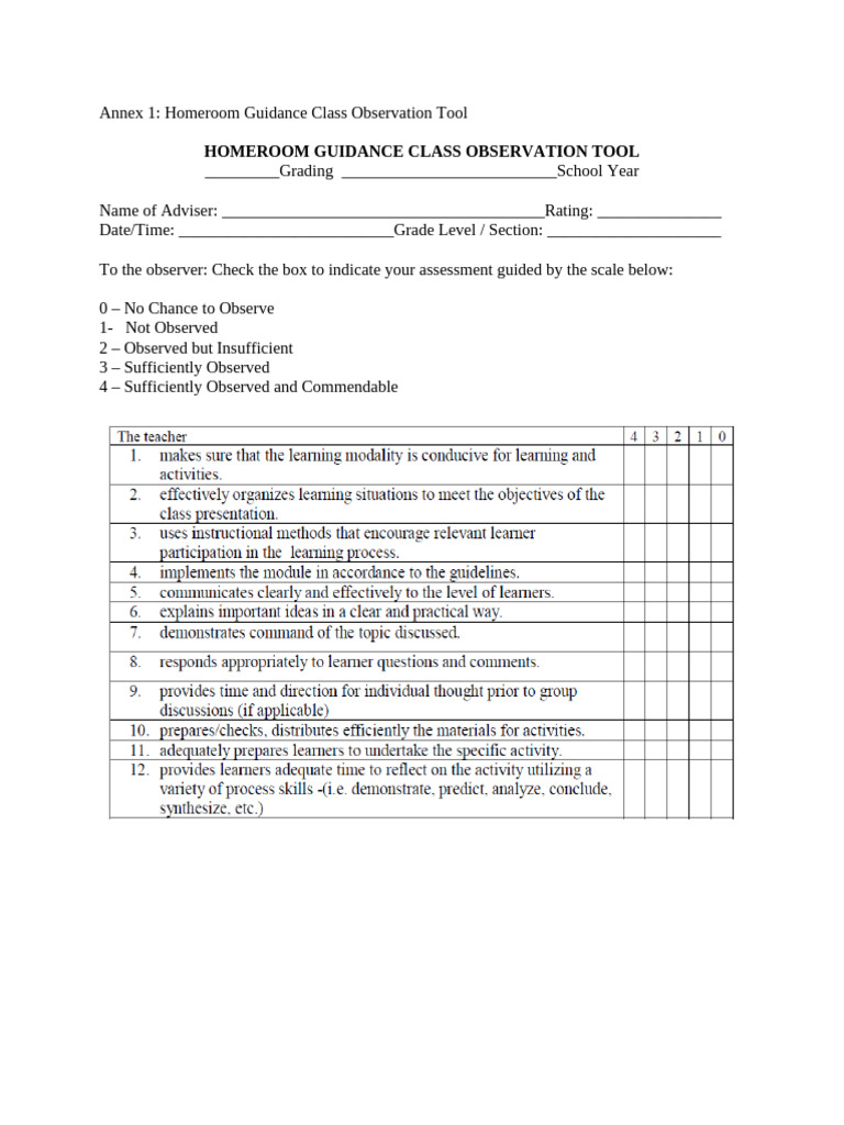 HG Annexes S.Y. 2021 2022 1 | PDF | Educational Assessment | Learning