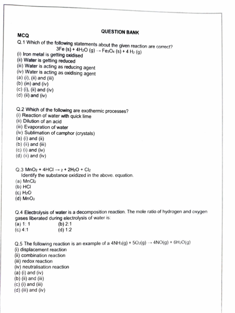 Class 10, Science, Chapter 1, Chemical Reaction and Equation | PDF ...