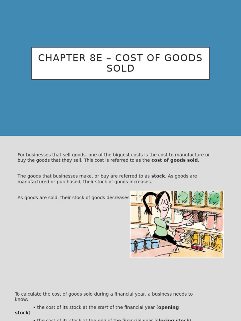 Chapter 8E - Cost of Goods Sold | PDF