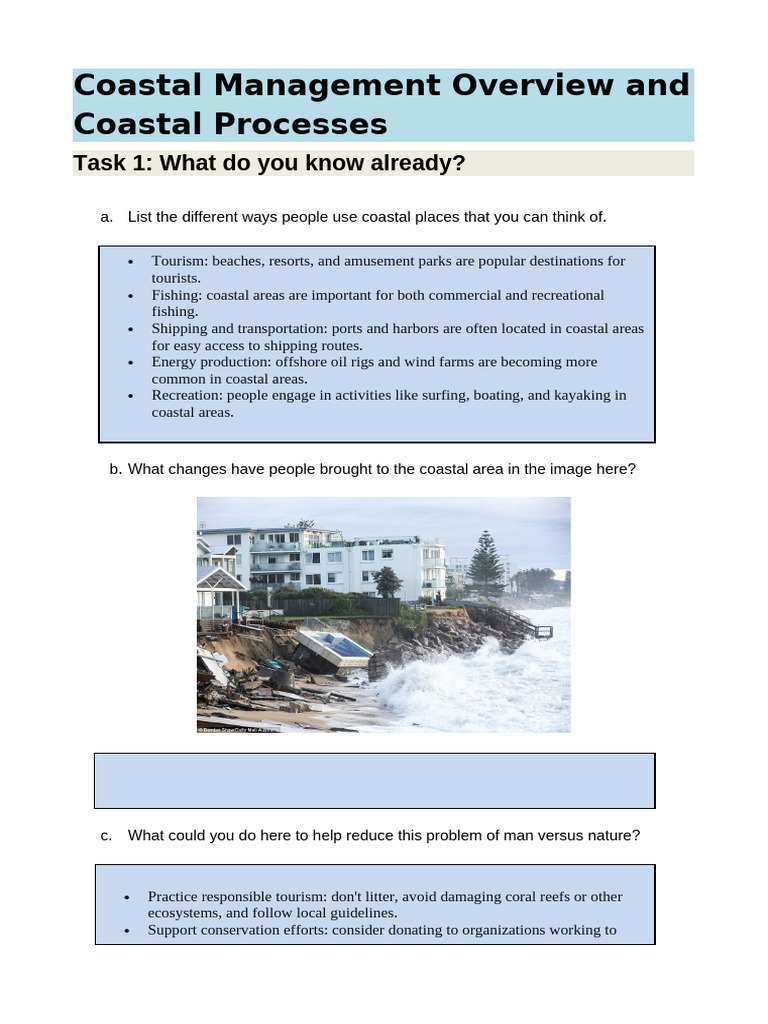 13.2 Coastal Management Overview & Processes Worksheet | PDF | Coast ...