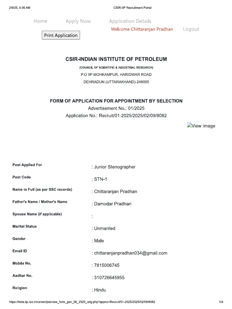 CSIR-IIP APPLY | PDF