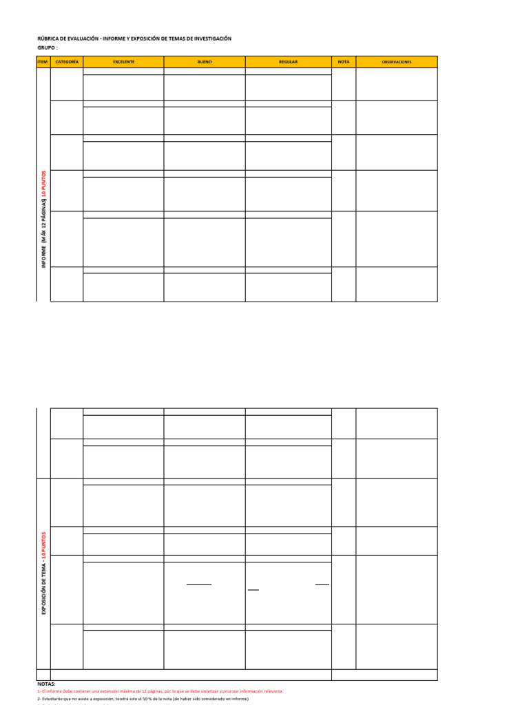 Rubrica Trabajo Investigaciòn Informe y Exp | PDF | Estilo apa
