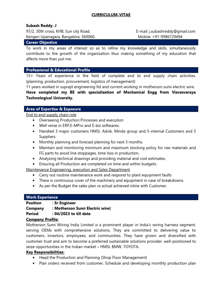 Naukri SUBASHREDDY.J (14y 0m) | PDF | Enterprise Resource Planning ...