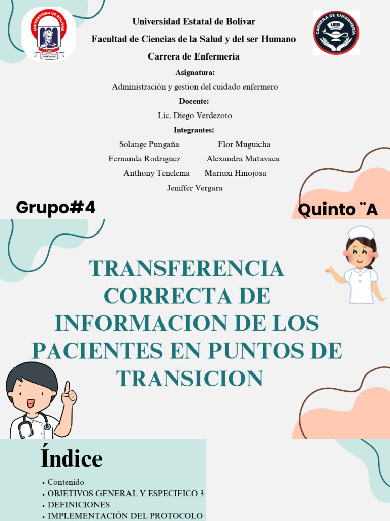 Transferencia Correcta de Informacion de Los Pacientes en Puntos de ...