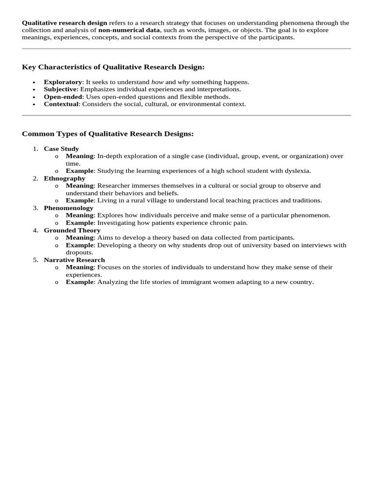Qualitative Research Design | PDF