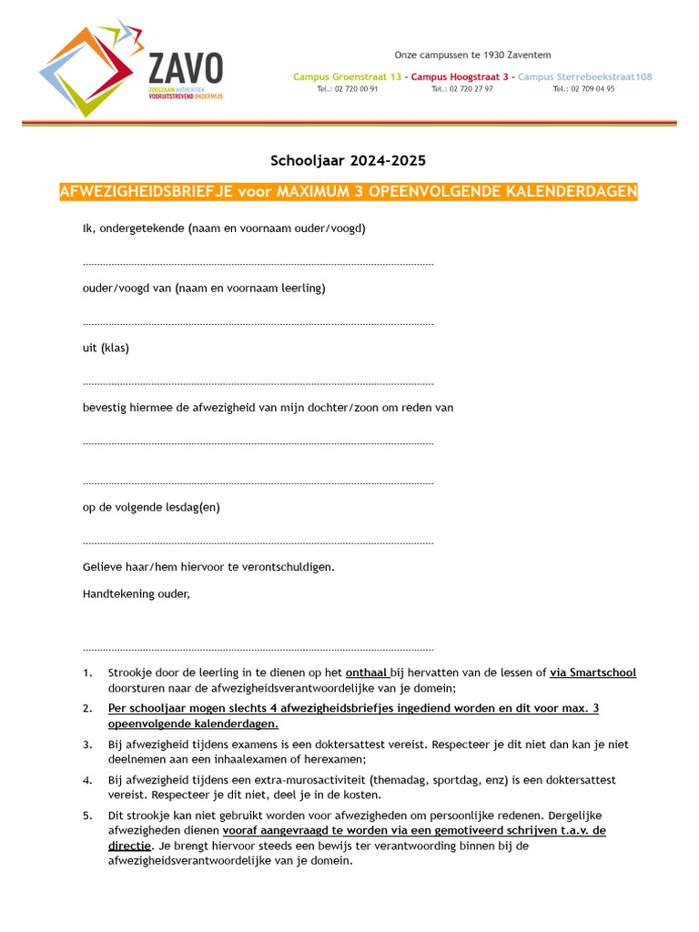 Ziektebriefje 2 | PDF