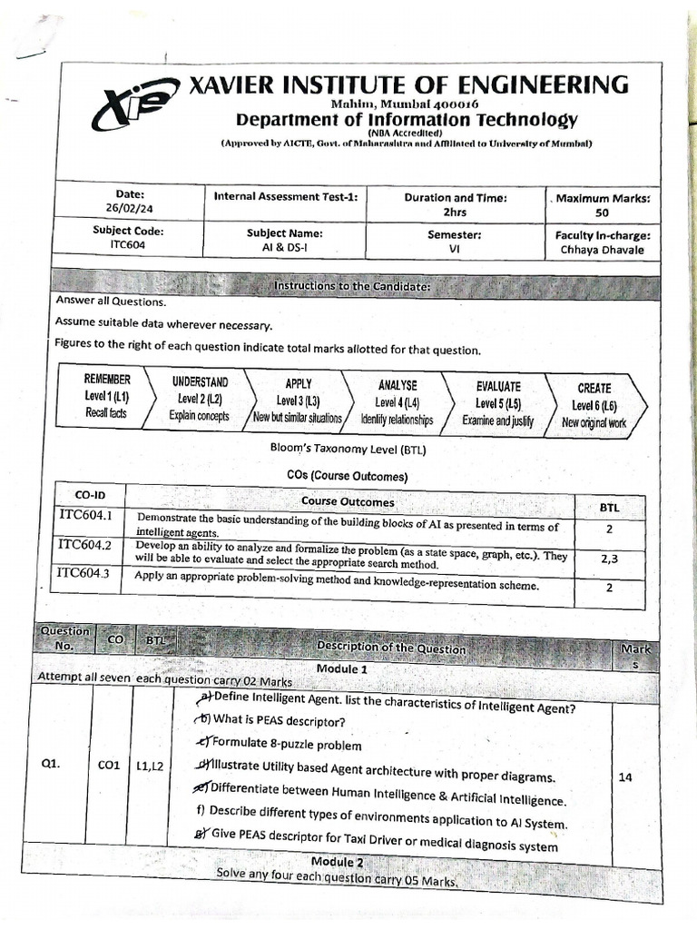 SEM VI IAT-1 & IAT-2 QPapers | PDF