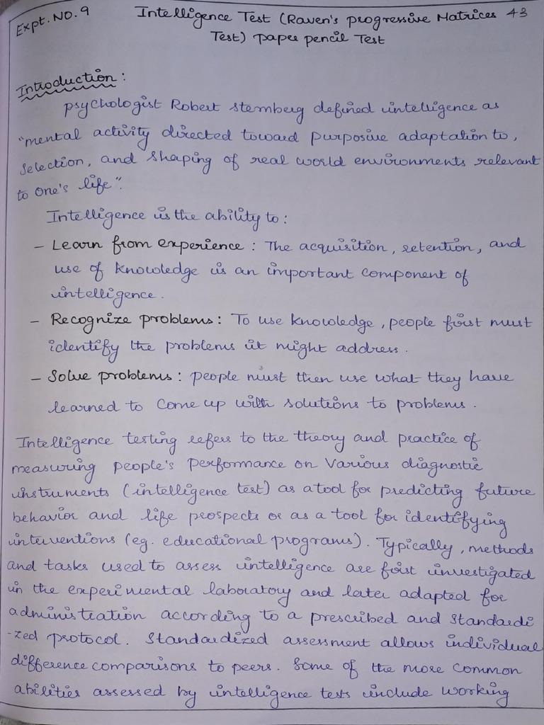 Psychology Exp. 9 and 10 | PDF