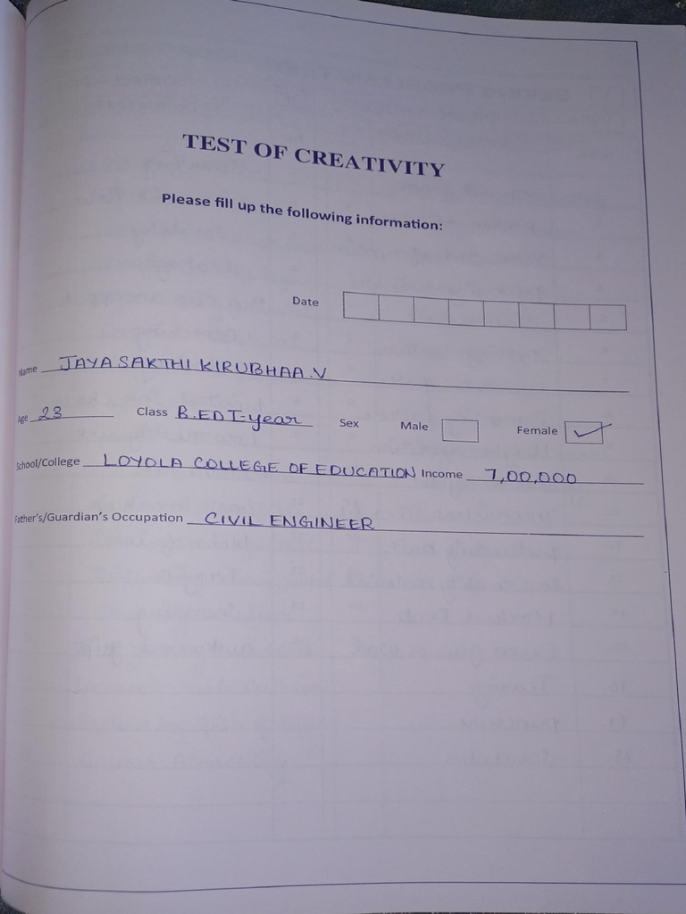 Psychology Record Book Back | PDF