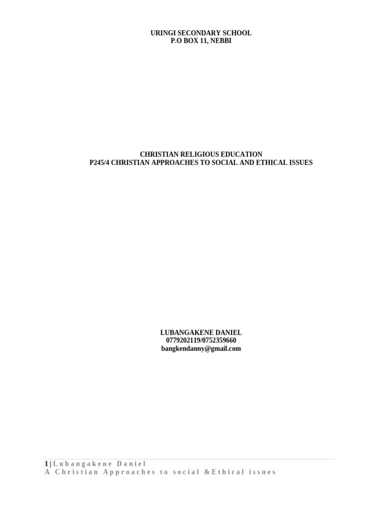 Divinity Paper Four Section b | PDF | Employment | Unemployment