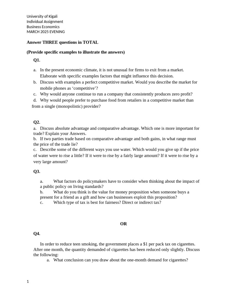 Ia Business Economics Evening March 2025 | PDF | Prices | Economics