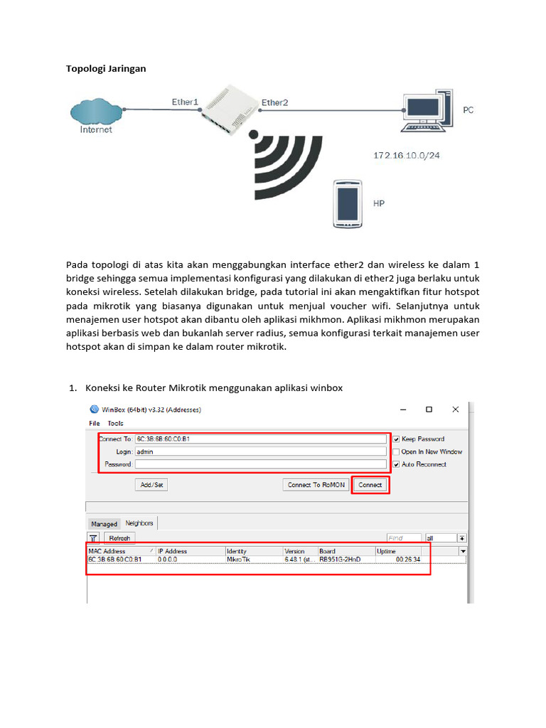 Konfigurasi Mikrotik Hotspot Dan User Manager | PDF