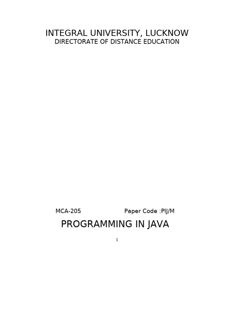 PROGRAMMING IN JAVA -DONE | PDF | Java (Programming Language) | Java Virtual Machine