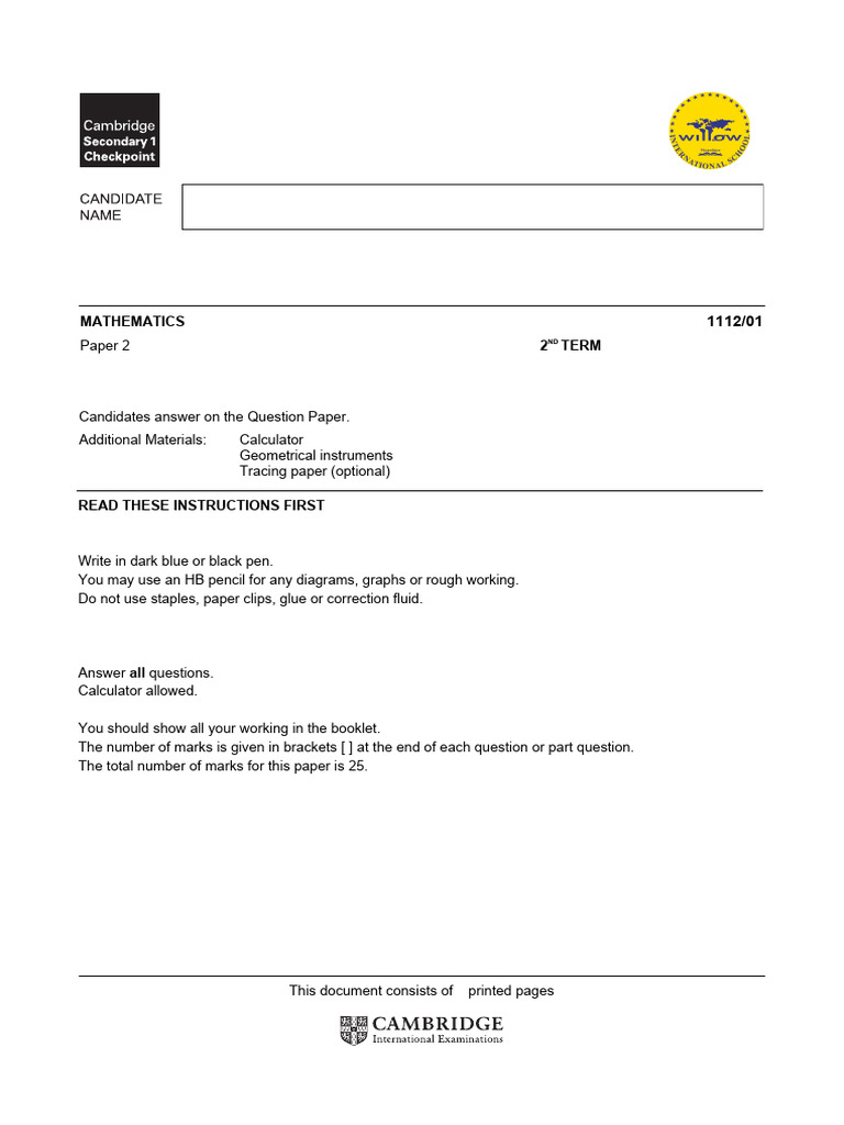 Grade 9 Maths Term 2 Exam Paper | PDF | Length | Function (Mathematics)