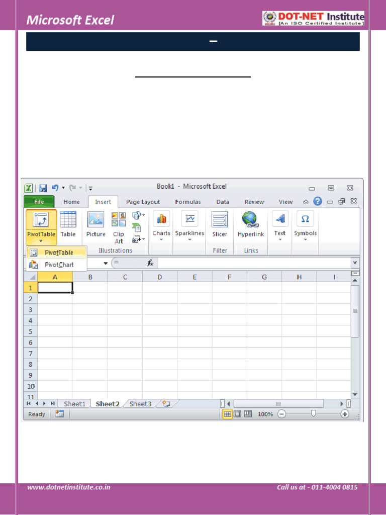 Ms Excel Lesson 5 Insert Menu | PDF