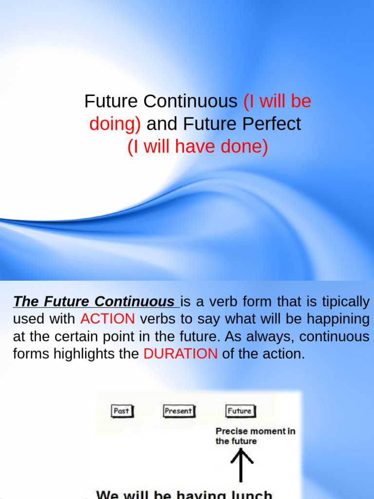 Future Continuous and Perfect Tenses Explained | PDF